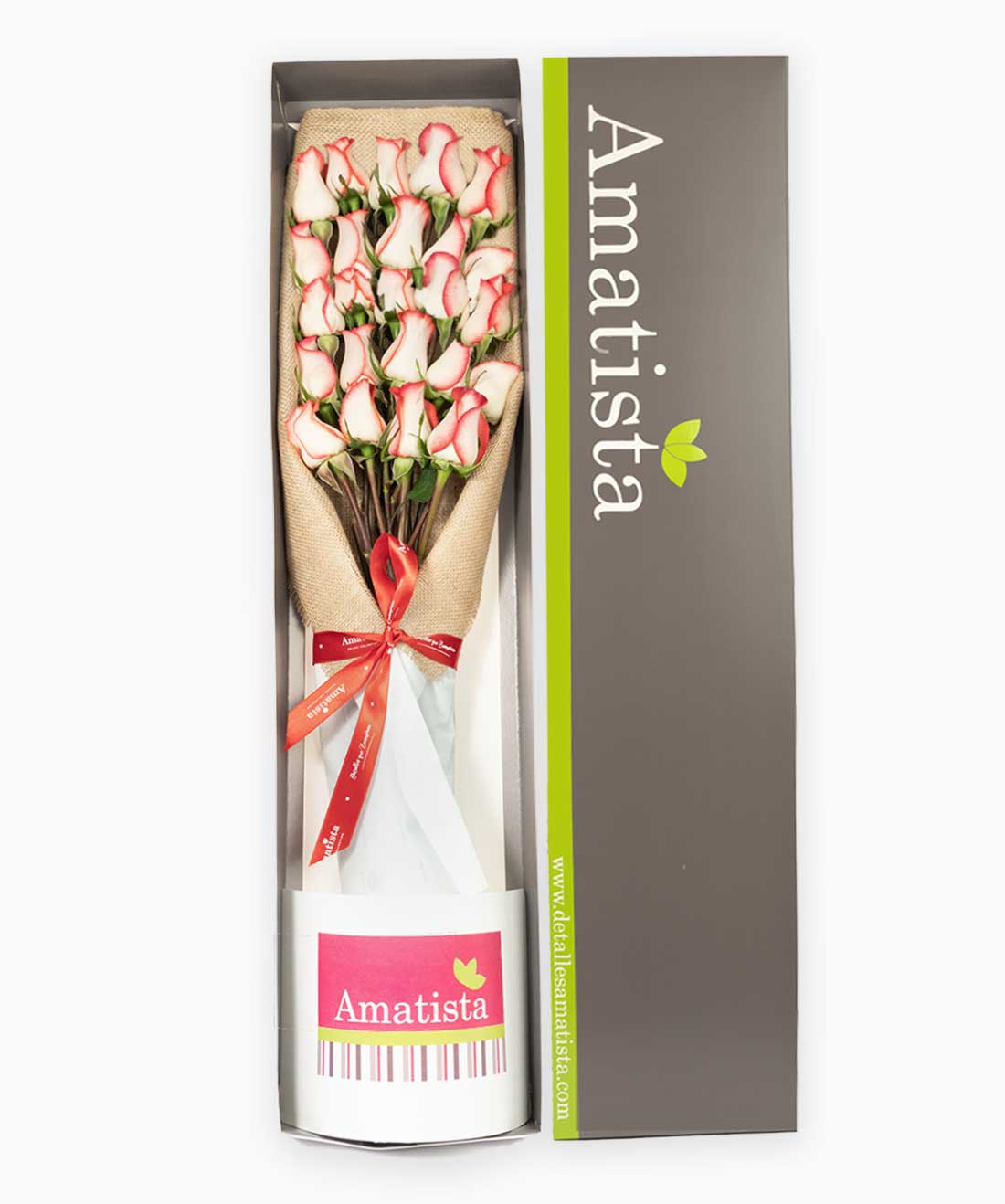 Caja Ramo De 24 Rosas Blush - Floreria Detalles Amatista