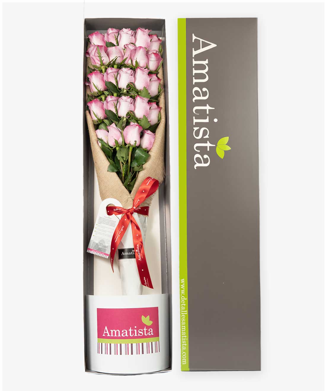 Caja Ramo De 24 Rosas Lila - Floreria Detalles Amatista